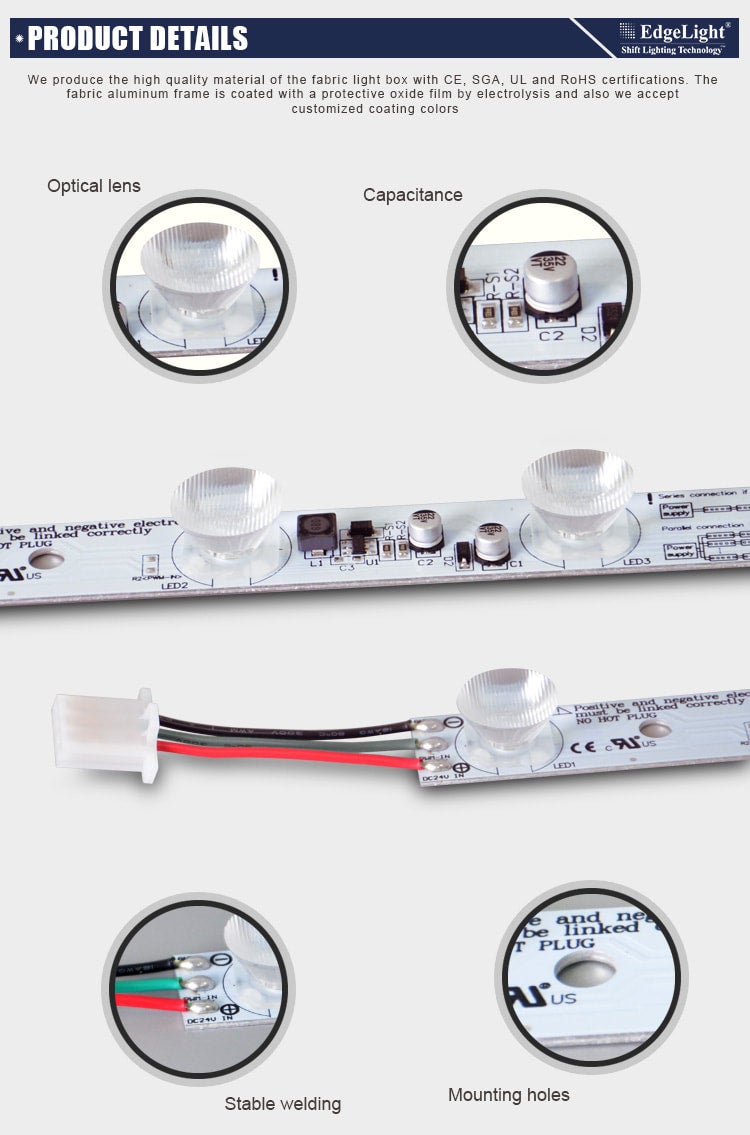 Perimeter Lit Beam Angle 13° x 39° Round LED Strip (5pcs) | Edgelight LLC